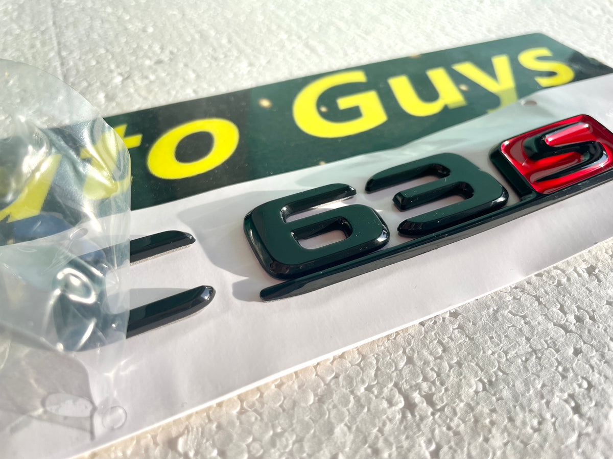 1 x Matte Black Red C63s S Sticker Emblem Badge for C63s Mercedes benz ...