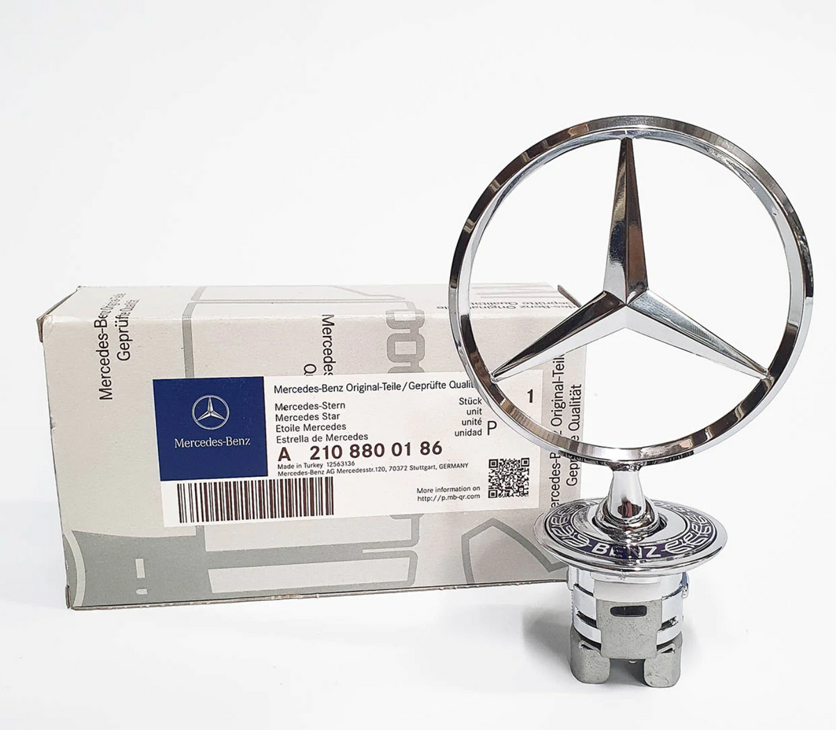 Mercedes-Benz Raised Bonnet Star - Chrome, Chrome with laurel crest ...