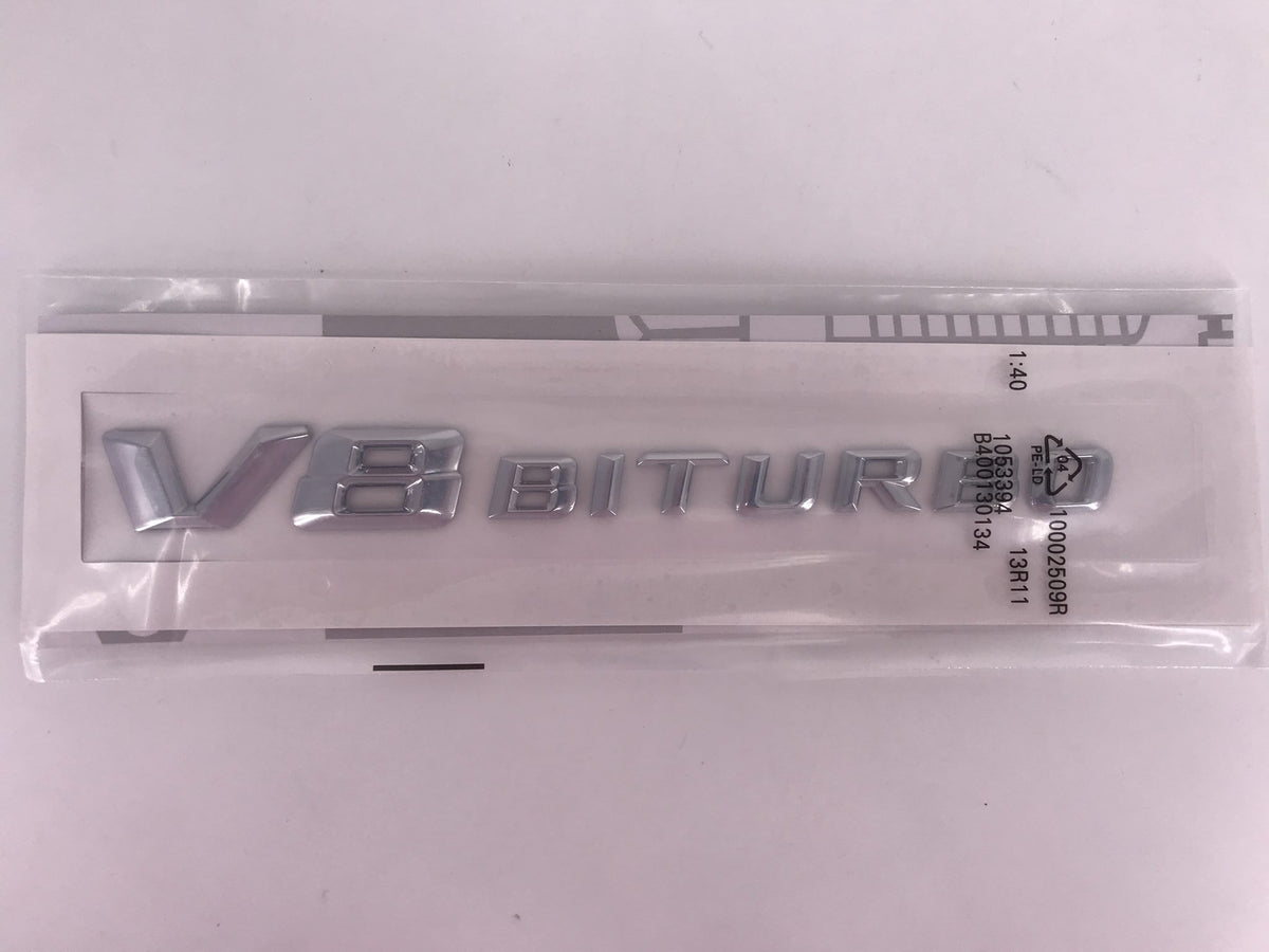 Original Chrome Mercedes Benz letters Badge Emblem sticker V8 BITURBO ...