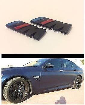 2x BMW M Sport Emblem Sticker BLACK & SILVER Side Car M Power Badge 4 ...