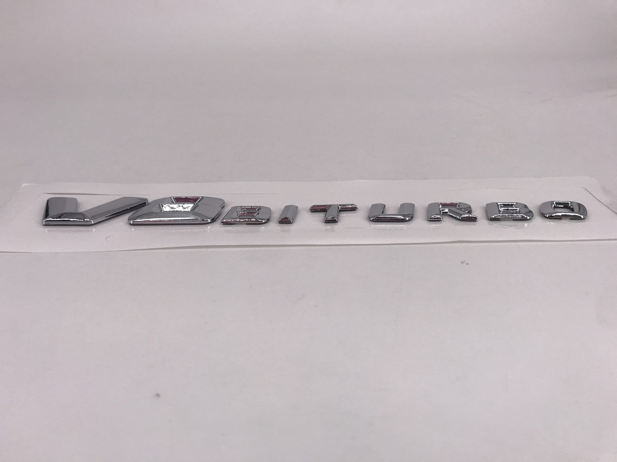 1x Chrome Mercedes Benz letters Badge Emblem sticker V8 BITURBO & V12 ...