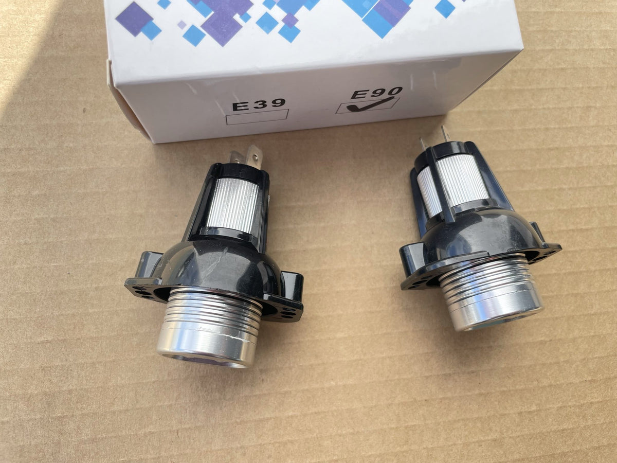 Pair LED Angel Eye Headlight For BMW E90 E91 White Lights Bulb Lamp ...