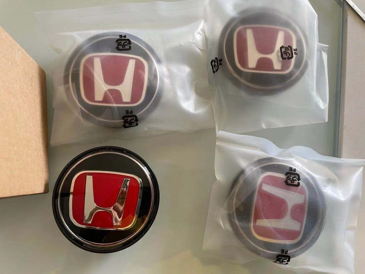 Type R Series Red HONDA Wheel Center Hub Caps 61mm 62mm ( Set of 4 ...